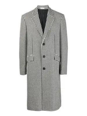 Alexander McQueen Houndstooth Single-breasted Coat - Gray