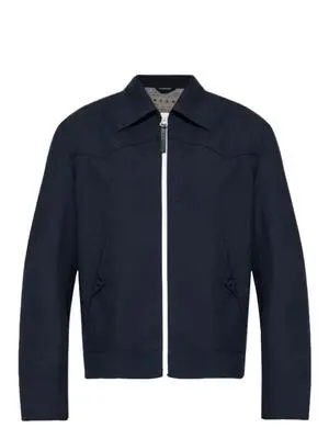 Marni Logo Patch Zip-up Jacket - Black