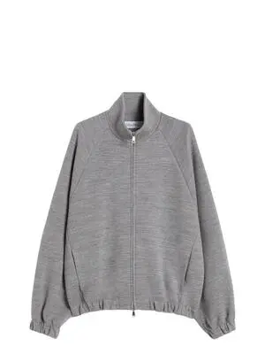 Max Mara Frine High-neck Zipped Sweatshirt - Light Gray