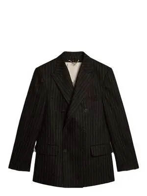 GOLDEN GOOSE Double-breasted Striped Blazer - Black