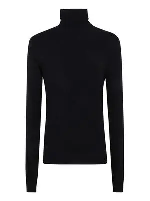 MD75 High Neck Long Sleeve Top - Black