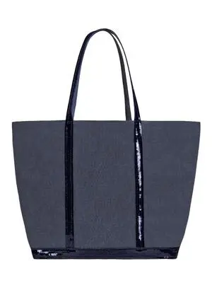 Vanessa Bruno Large Cabas Tote Bag With Sequin Embellishments - Denim