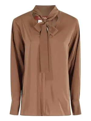 Max Mara Max Mara Studio "Caco" Long-Sleeved Blouse With Lace-Up Detail No