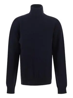MAISON MARGIELA Navy Blue Logo Knitted Pullover - Black
