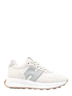 Hogan Logo Patch Panelled Sneakers - White