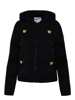 Moschino Teddy Bear Embellished Hooded Jacket - Black