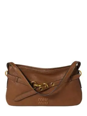 Miu Miu Aventure Nappa Leather Shoulder Bag - Oak