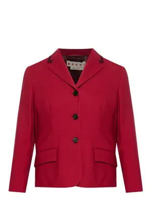 Marni Single-breasted Cropped Blazer - Red