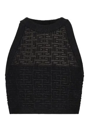 Balmain Halter-neck Cropped Top - Black