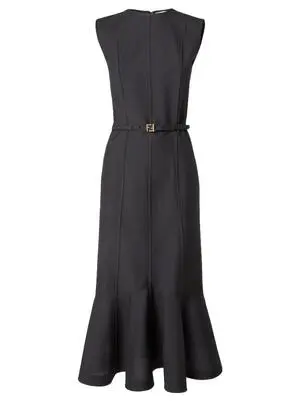 FENDI Fendi Sleeveless Peplum Midi Dress