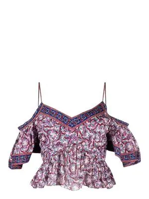 Isabel Marant Étoile Cold-shoulder Floral Print Blouse - Multicolor