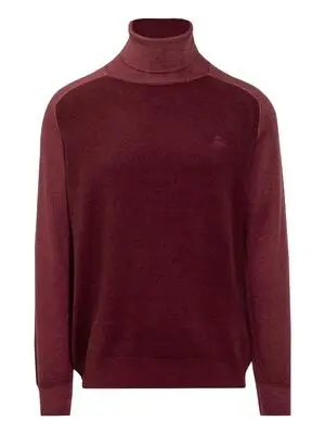 Etro Logo Embroidered Turtleneck Knit Jumper - Brown