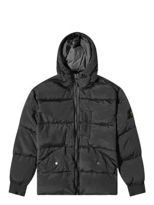 STONE ISLAND Stone Island Zippered Hooded Down-Feather Jacket