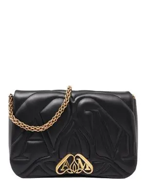 Alexander McQueen Seal Chain-linked Shoulder Bag - Black