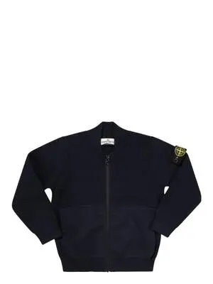 Stone Island Zip-up Compass Badge Sweater - Blue