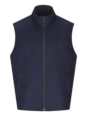Herno Sleeveless Zip-up Jacket With High Collar And Patch Pockets - Black