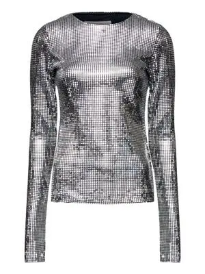 MAISON MARGIELA Metallic Long Sleeve Top - Silver