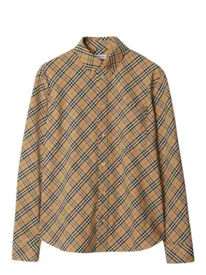 Burberry Burberry Checked Long Sleeved Shirt Sand
