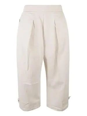 MORDECAI Elastic Waistband Capri Pants - White