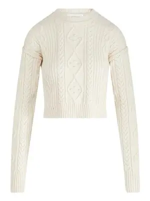 Sportmax Knitted Long Sleeve Sweater - White