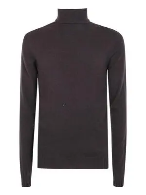 MD75 High Neck Long Sleeve Top - Brown
