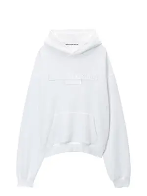 Alexander Wang Distressed Logo Hoodie - White