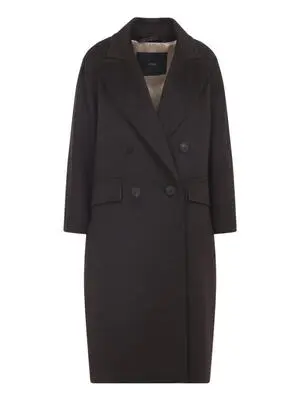 Max Mara Max Mara Angus Double-Breasted Coat Marrone