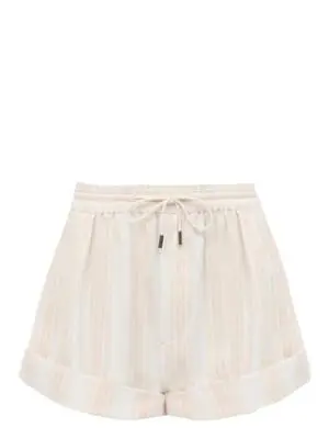 Chloé Striped Drawstring Shorts - White