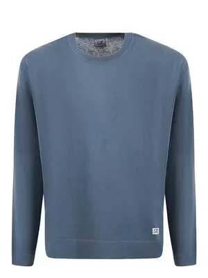 C.P. COMPANY Ribbed Crewneck Knitwear - Blue