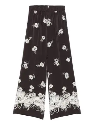 P.a.r.o.s.h P.A.R.O.S.H. Floral Wide-Leg Pants Brown