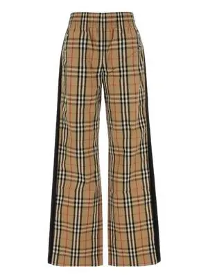 Burberry Straight-leg Checked Trousers - Green