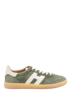 Hogan Hogan Logo Embossed Lace-Up Sneakers Green White