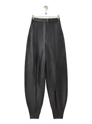Loewe Balloon Trousers In Nappa Leather - Black