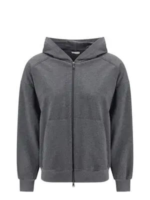 Brunello Cucinelli Zip Hooded Hoodie - Grey