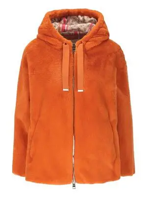 Herno Drawstring Zip-up Hooded Jacket - Orange
