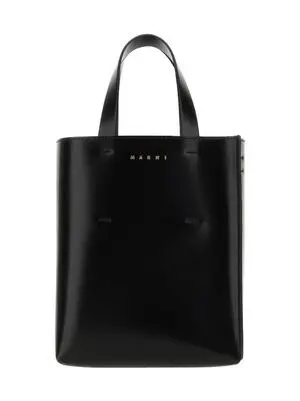 Marni Logo Printed Tote Bag - Black