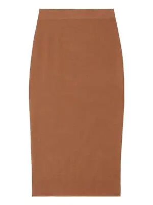 Saint Laurent High Waist Pencil Skirt - Brown