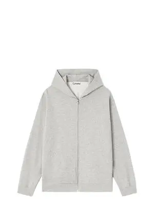 GANNI Teddy Bear Graphic Zip Hoodie - Grey
