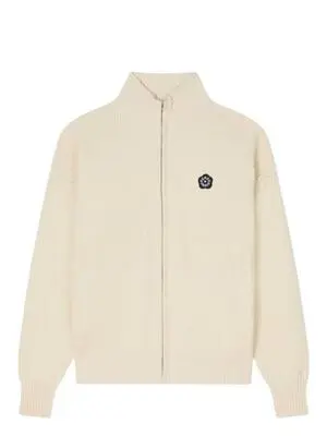 Kenzo Zip-up Logo Patch Cardigan - Nude