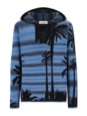 LANEUS Laneus Tropical Palm Trees Jacquard Hoodie