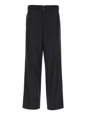 Prada Belted Straight Leg Trousers - Blue
