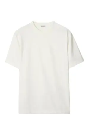 Burberry Equestrian Knight Detailed Crewneck T-shirt - Chalk