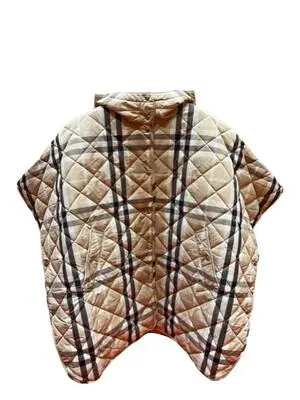 Burberry Quilted Hooded Cape - Off White