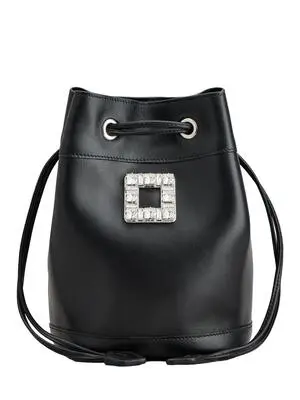 ROGER VIVIER Embellished Buckle Bucket Bag - Black