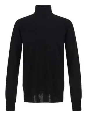 JIL SANDER Ribbed Turtleneck Sweater - Black