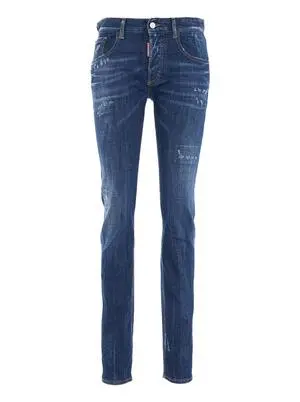 Dsquared2 24/7 Low-rise Distressed Skinny Jeans - Blue