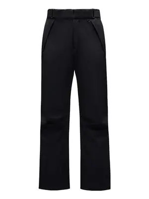 Moncler Nylon Ski Trousers With Belt And Zippers - Black