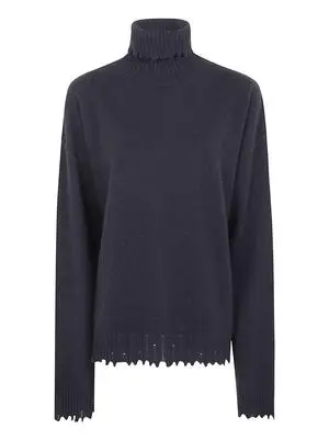 UMA WANG Turtleneck Sweater With Ribbed Cuffs And Hem - Black