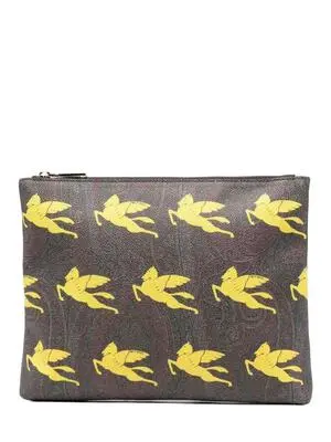 Etro Paisley Print Pegasus Clutch Bag - Black