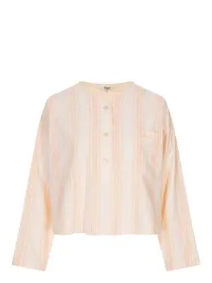Chloé Cropped Long Sleeve Shirt - Nude